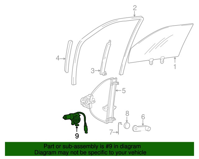 9881025100 Двигатель стеклоподъемника двери передней левой KIA HYUNDAI ...