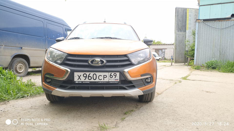 Установка ПТФ часть 2. — Lada Гранта Cross, 1,6 л, 2019 года ...