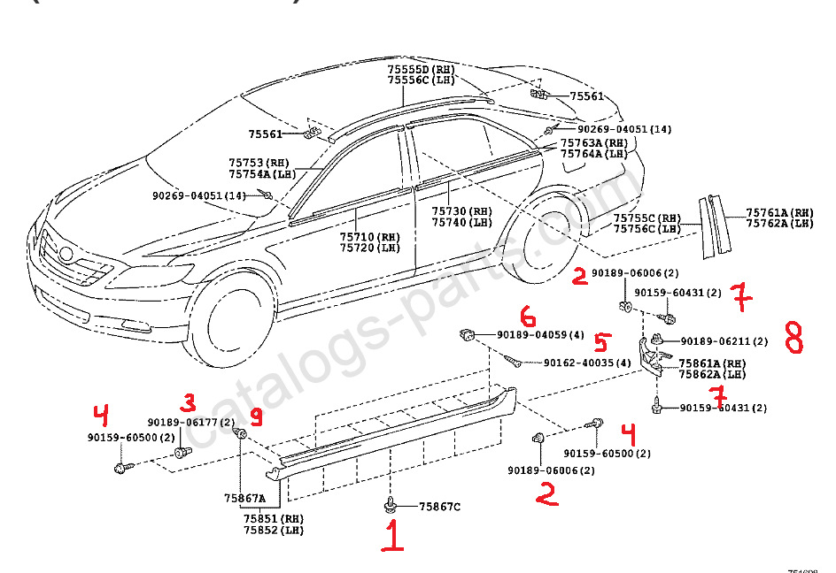 Клипсы которые используются в камри 40 — Toyota Camry (XV40), 2,4 л ...