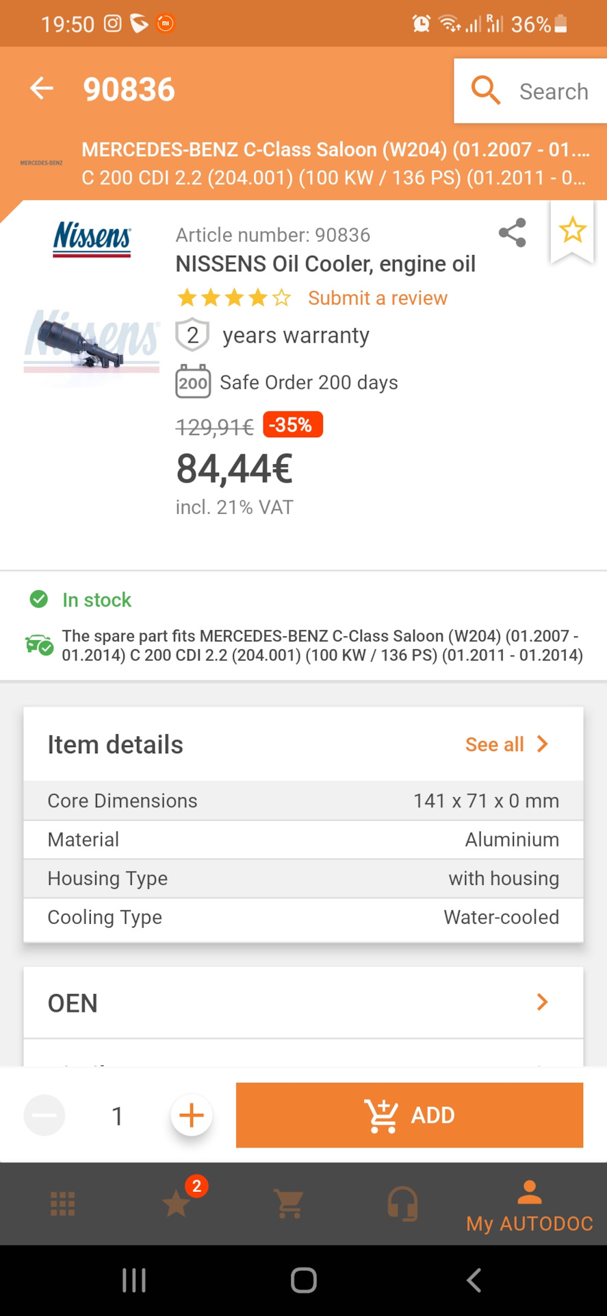 Большое такое ТО — Mercedes-Benz C-Class (W204), 2,2 л, 2012 года ...