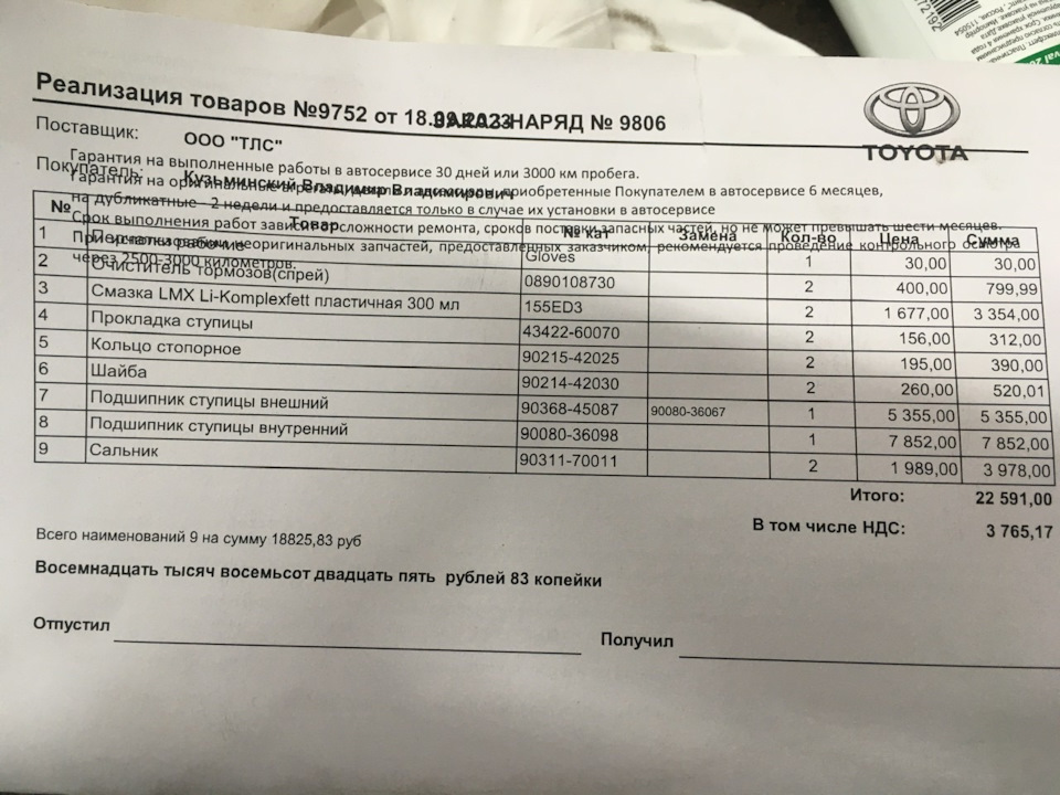 9008036098 Подшипник ступицы внутренний OEM TOYOTA LEXUS | Запчасти на ...