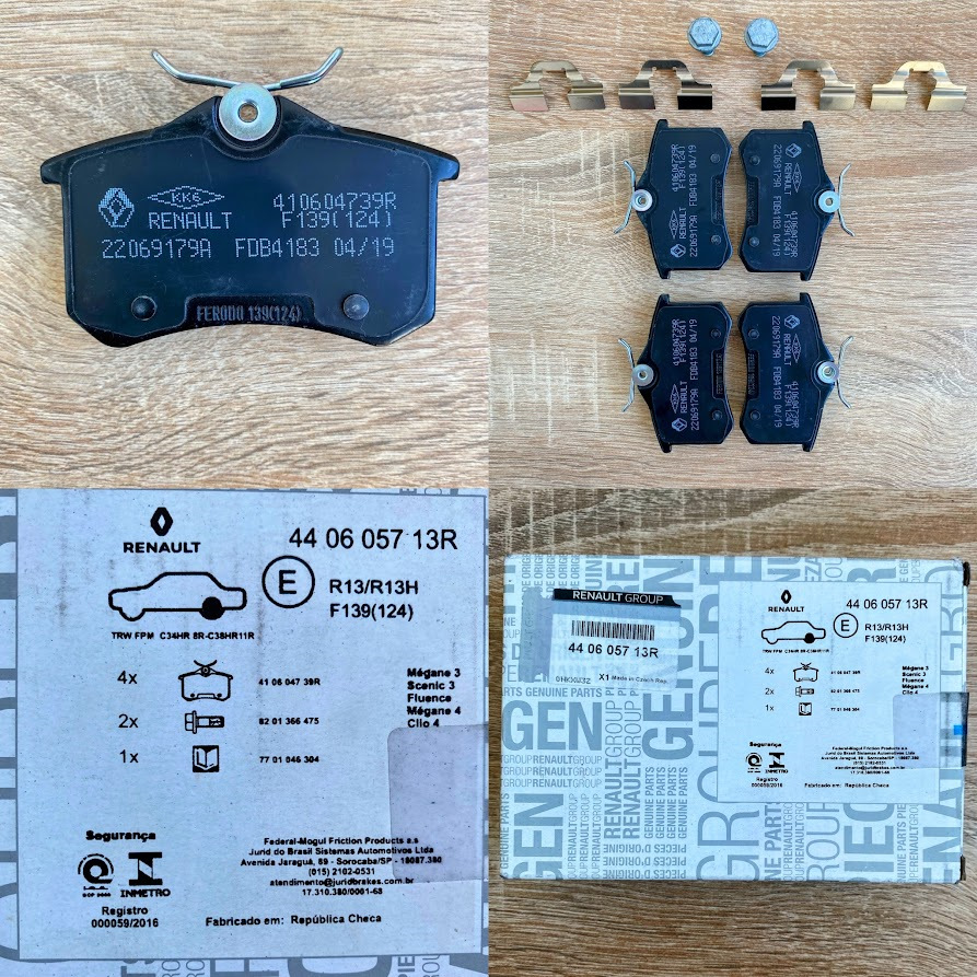 Замена задних колодок на 44 06 057 13R. — Renault Megane III, 1,5 л ...