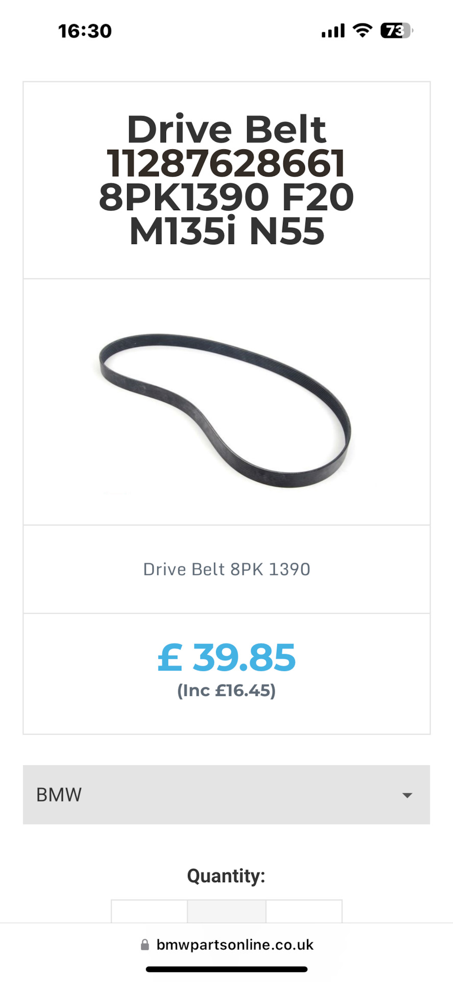 175 тыщ, порвал ремень генератора. — BMW 1 series (F21), 3 л, 2013 года ...