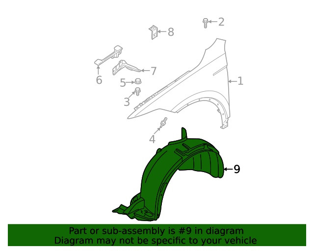 5NA805911AB Пластик локера колесной арки VAG | Запчасти на DRIVE2