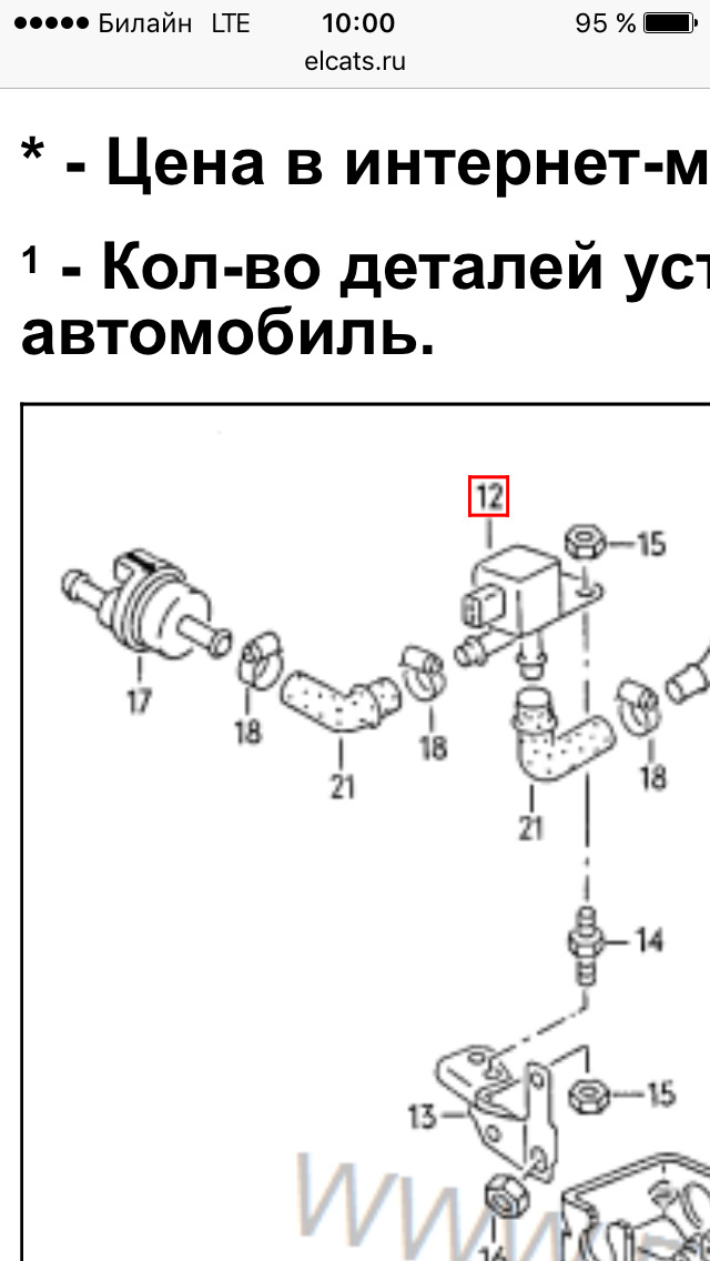 Электромагнитный клапан… — Volkswagen Passat B3, 1,8 л, 1988 года ...