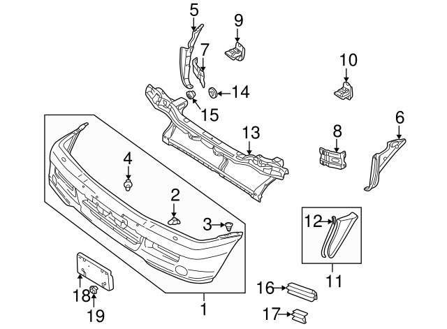 MR478681 УСИЛИТЕЛЬ БОКОВОЙ ПЕРЕДНЕГО БАМПЕРА L K94 Mitsubishi ...
