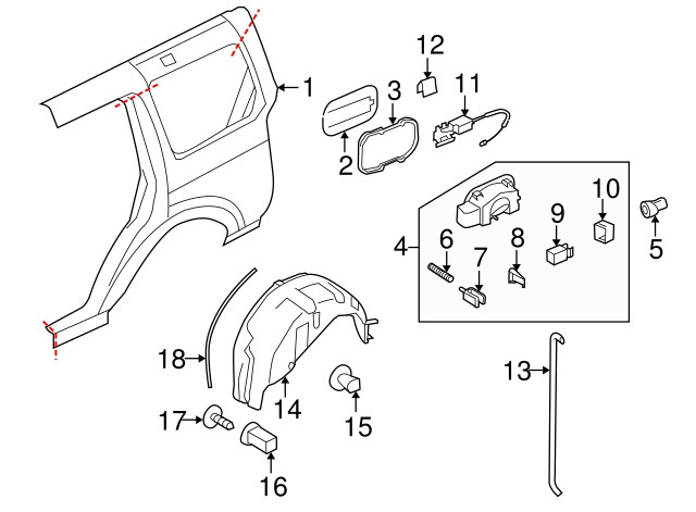 CLF500900 Локер колесной арки Jaguar Land Rover | Запчасти на DRIVE2