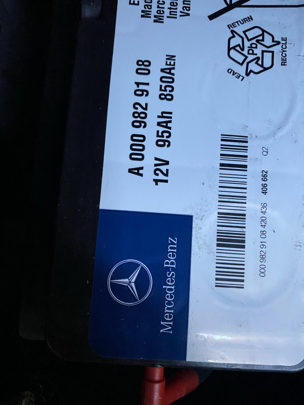 A0009829108 Аккумулятор 95 A/H 850A обр. пол. Mercedes | Запчасти на DRIVE2