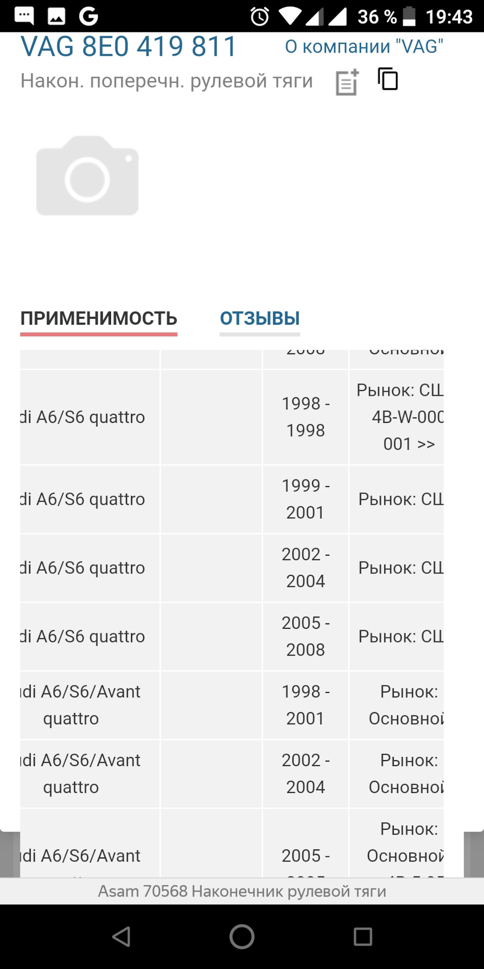 8E0419811 Наконечник поперечной рулевой тяги VAG | Запчасти на DRIVE2