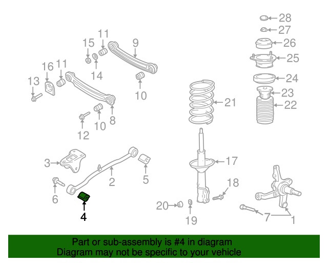5511625000 Втулка продольного рычага задняя KIA HYUNDAI | Запчасти на ...