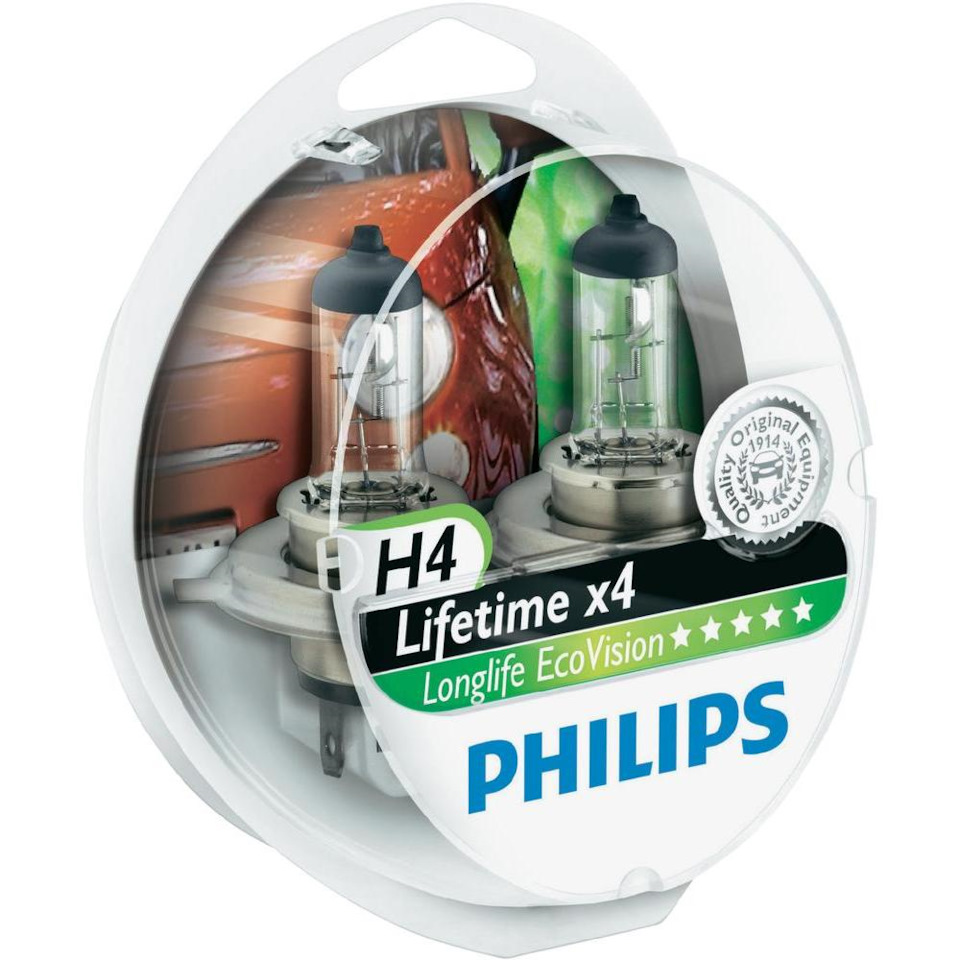 63. лампы Philips LongLife EcoVision H4 — Mitsubishi L200 (4G), 2,5 л ...