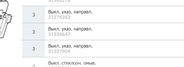 31275353 Переключатель поворотов Volvo | Запчасти на DRIVE2