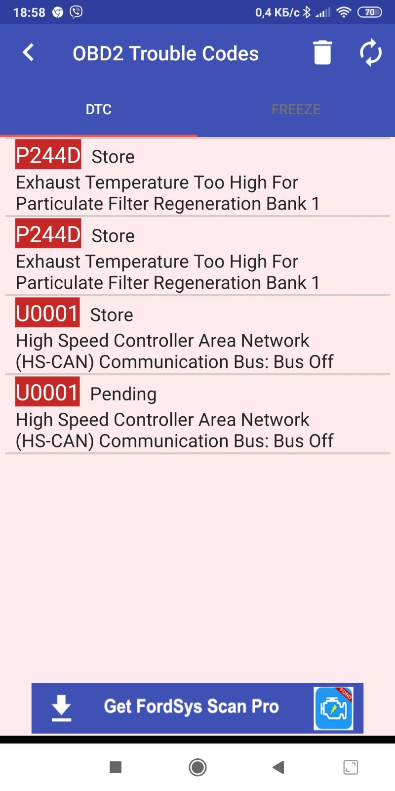 Вот и первые непонятки, ошибки U0001 и P244D — Ford Grand C-Max, 1,5 л ...