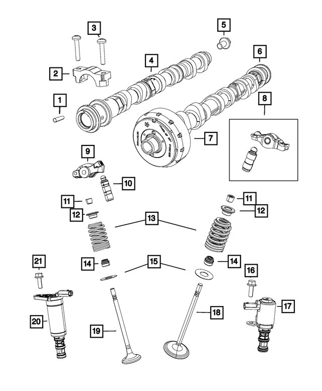 68661146AA Intake Camshaft, Left Side (Left) Chrysler | Запчасти на DRIVE2