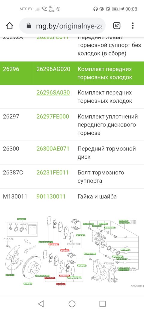 901130011 Болт крепления скобы суппорта SUBARU | Запчасти на DRIVE2