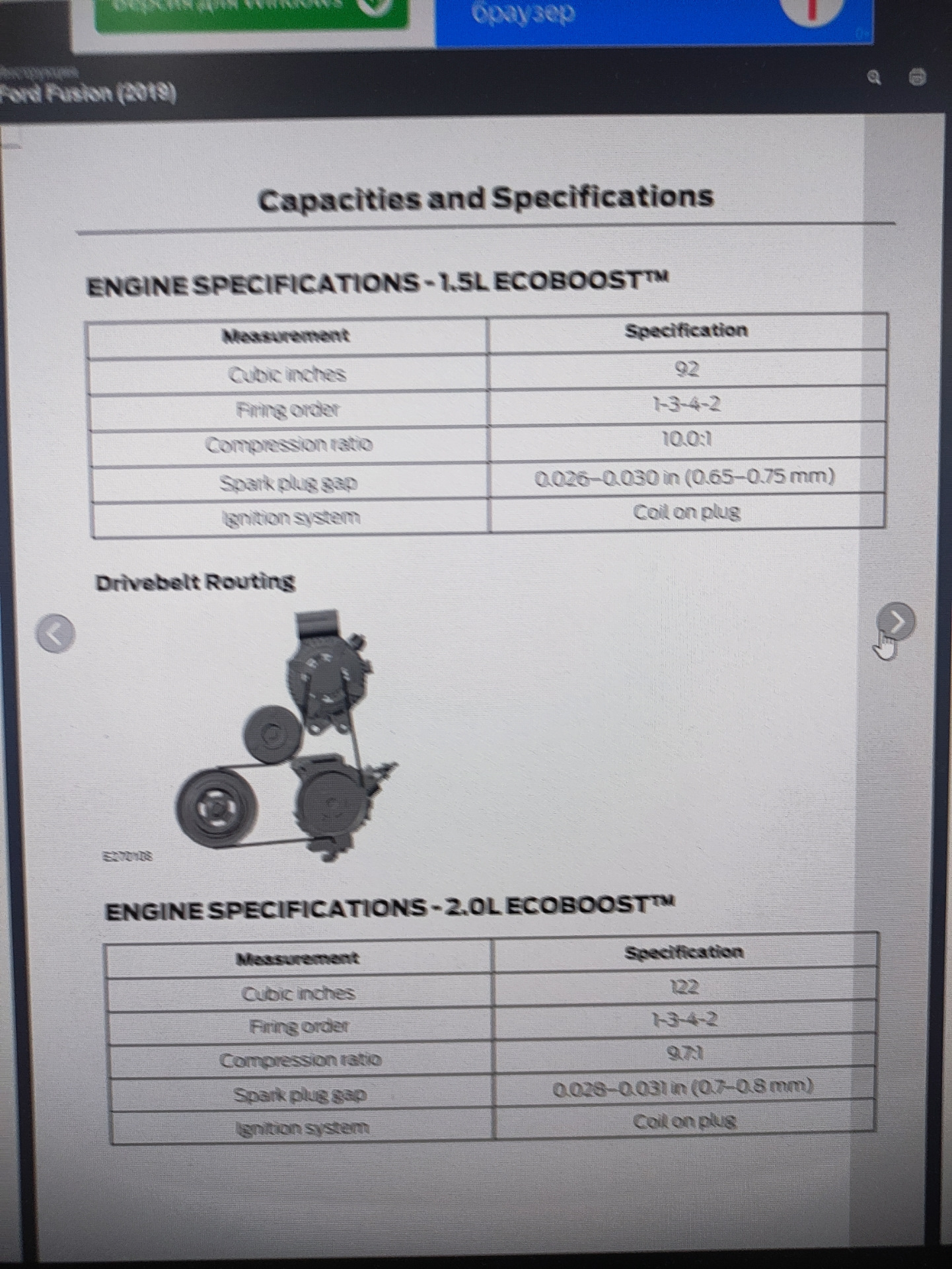 Спецификации 1.5,2.0,2.5,2.7 — Ford Fusion (America) (2G), 2,5 л, 2019 ...