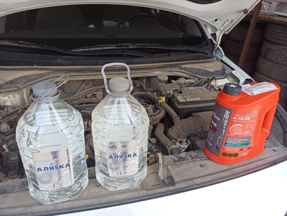 Замена антифриза Coolstream A-110 CS-010502-PN — Hyundai Solaris (2G), 1,6 л, 2021 года ...