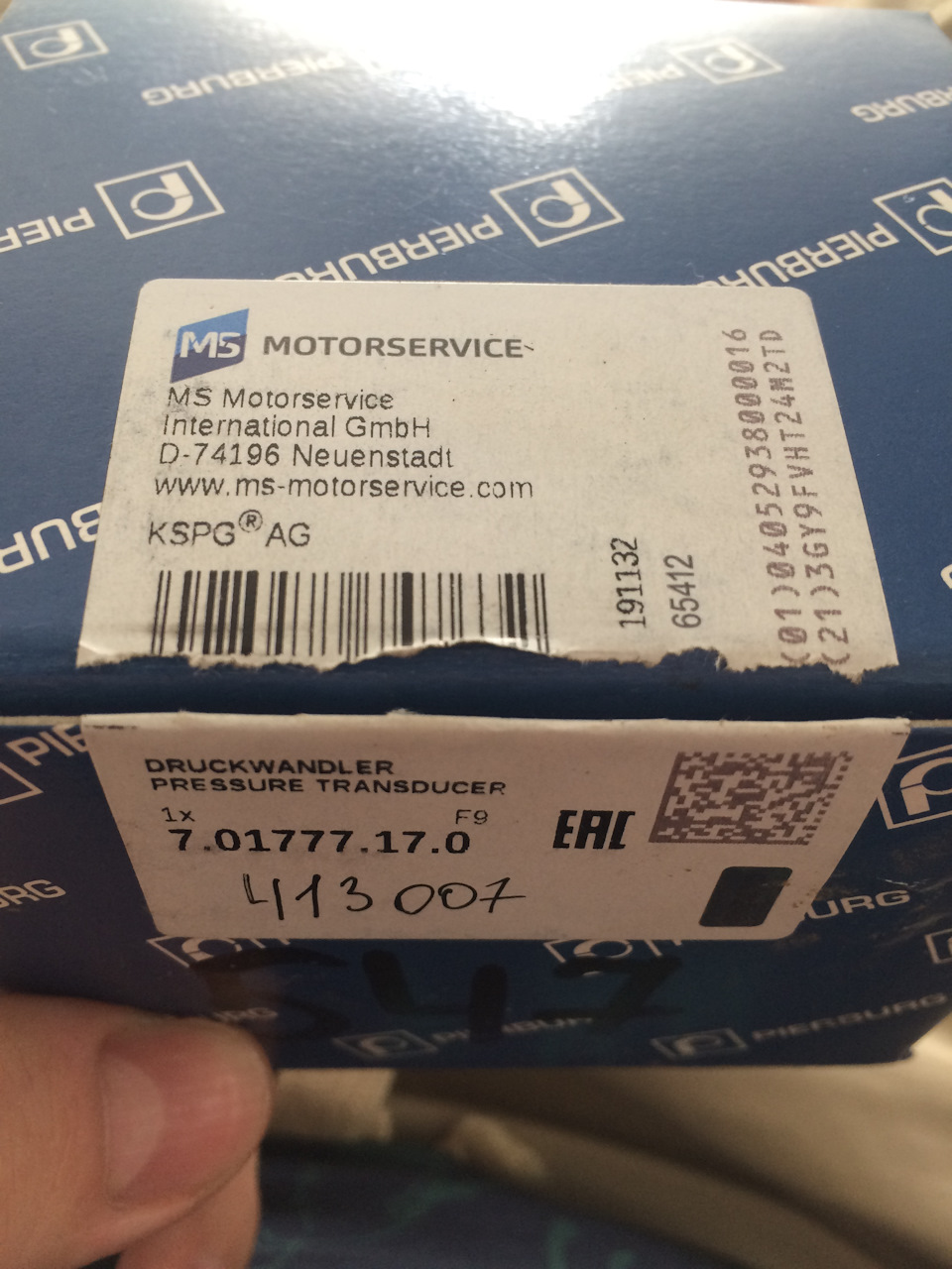 701777170 ПРЕОБРАЗОВАТЕЛЬ ДАВЛЕНИЯ, ТУРБОКОМПРЕССОР PIERBURG | Запчасти ...