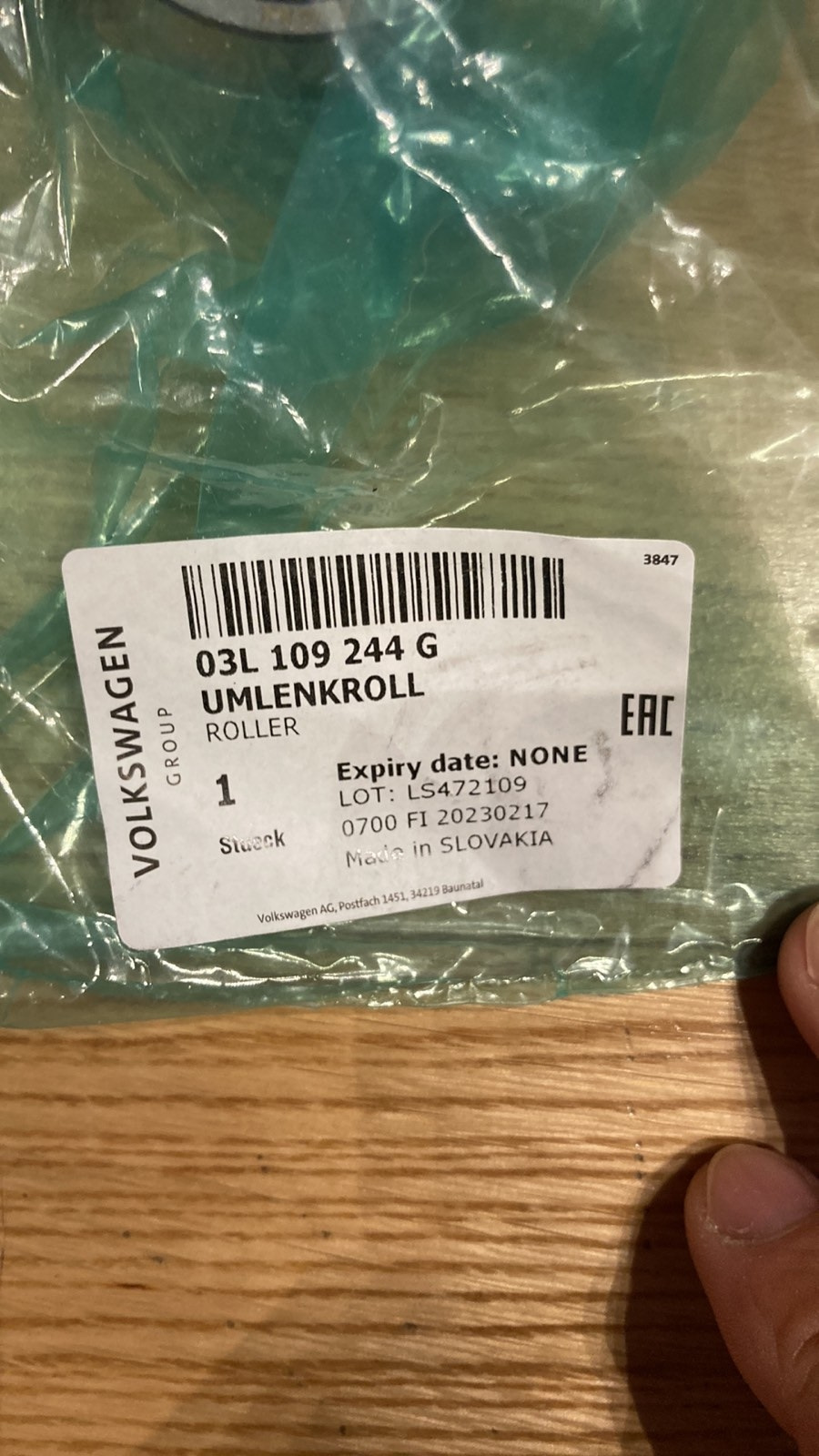 03L109244G Ролик натяжения ремня ГРМ VAG | Запчасти на DRIVE2