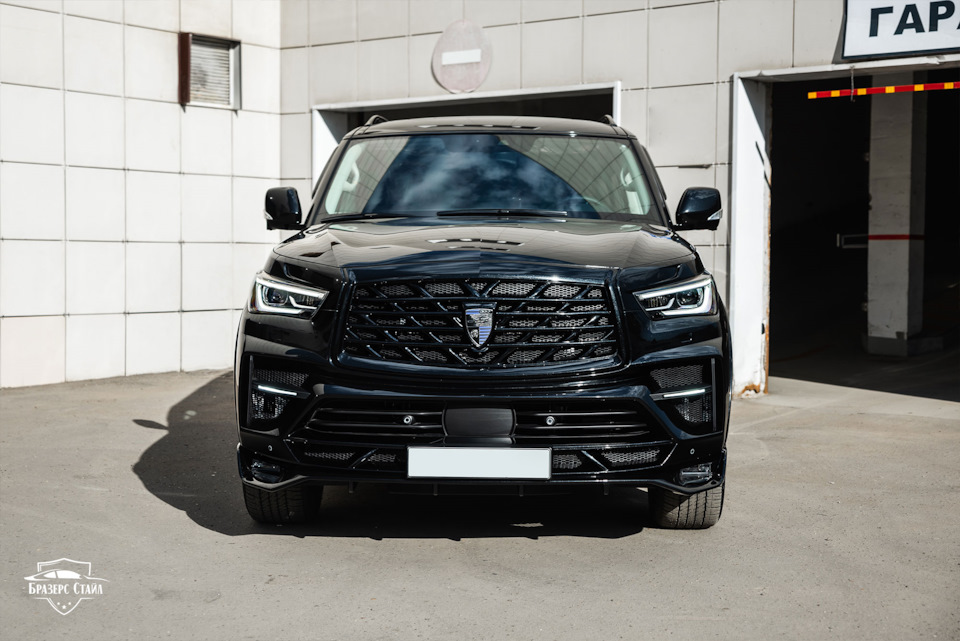 Оклейка Infiniti QX80 полиуретановой плёнкой | Шумоизоляция салона ...