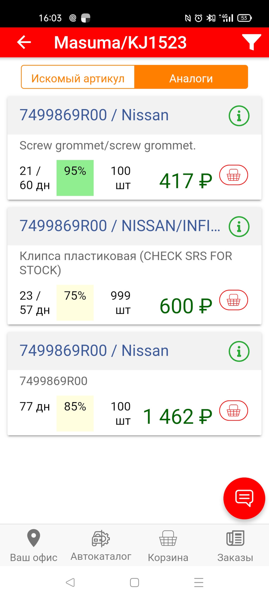 KJ1523 Клипса пластиковая MASUMA | Запчасти на DRIVE2