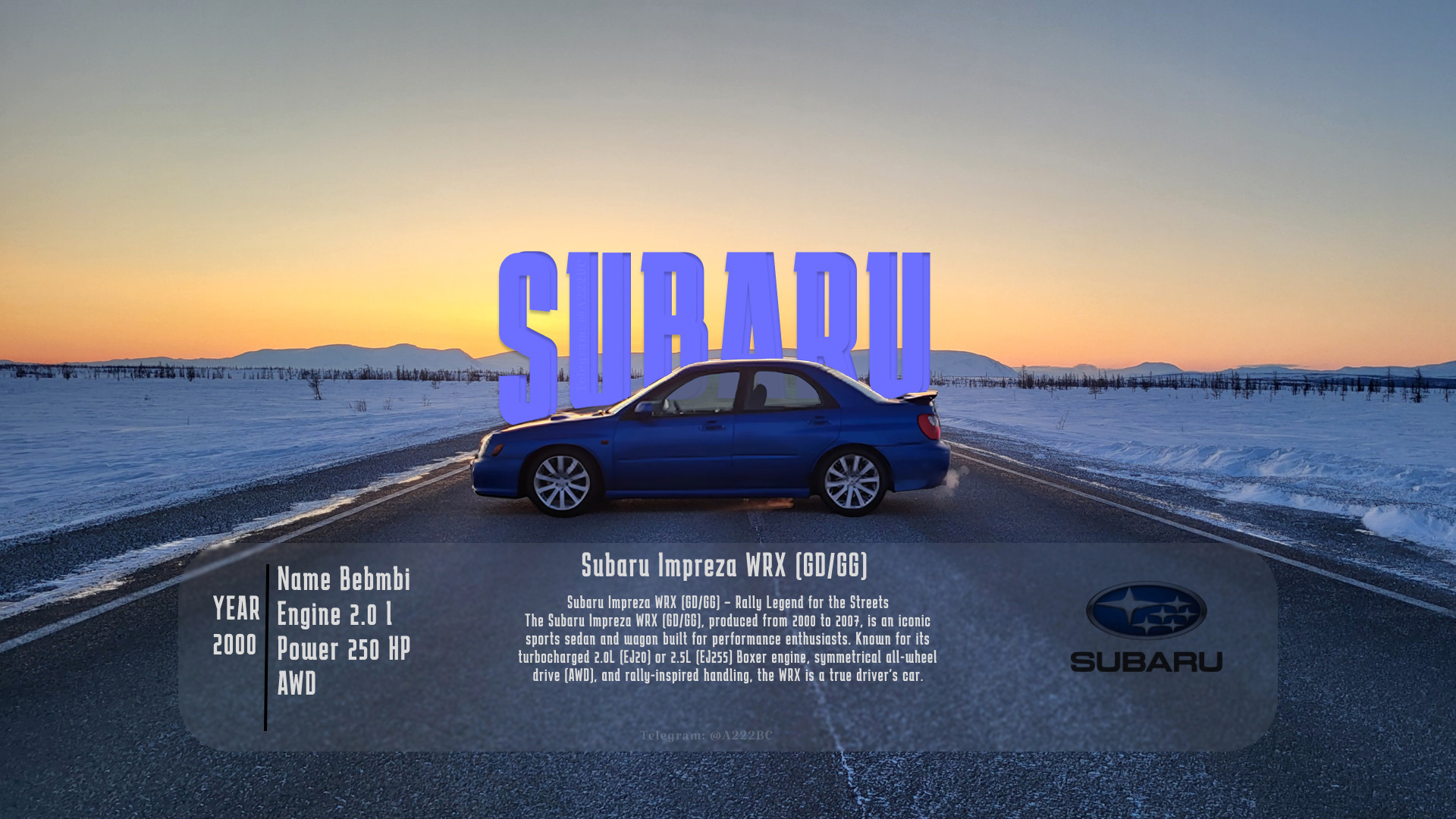 19 — Subaru Impreza WRX (GD/GG), 2 л, 2000 года | фотография | DRIVE2