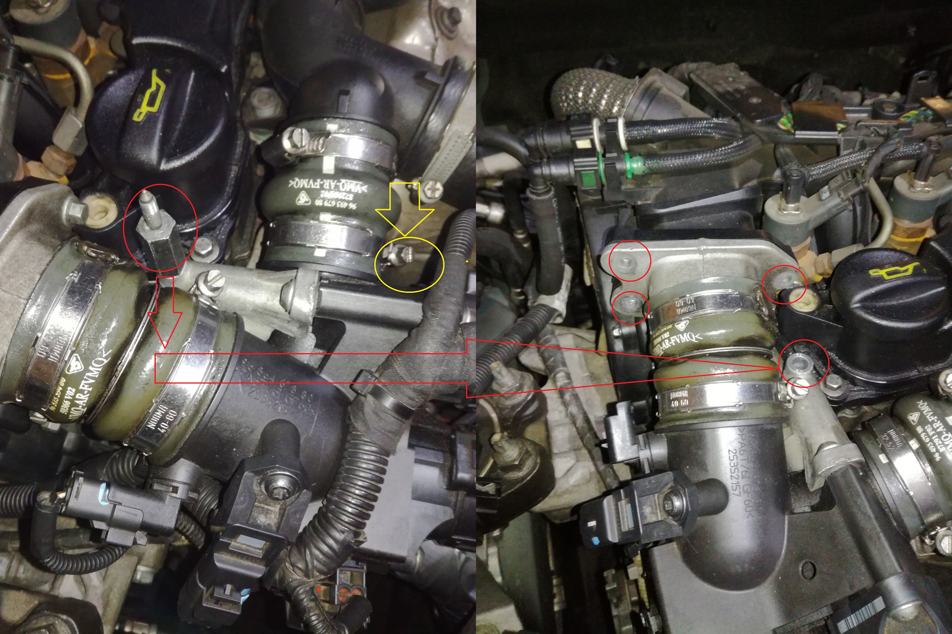 Замена патрубка интеркуллера (Volvo 31261230 ) Ford 6M51-6K863-HB на ...