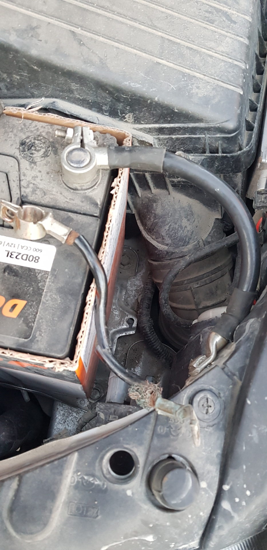 Клемма аккумулятора минус (мини пост) — Honda Accord (7G), 2 л, 2008 ...