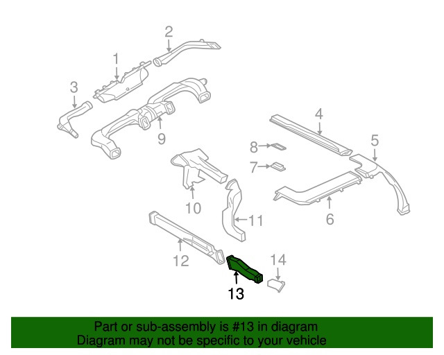 MR460028 Воздуховод заднего отопителя правый Mitsubishi | Запчасти на ...