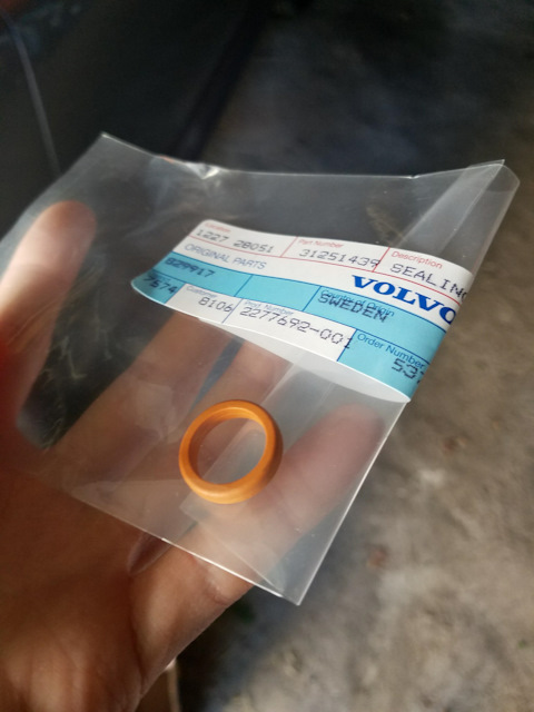 31251439 КОЛЬЦО УПЛОТНИТЕЛЬНОЕ МАСЛЯНОЙ ТРУБКИ ТУРБОКОМПРЕССОРА PCS 10 ...