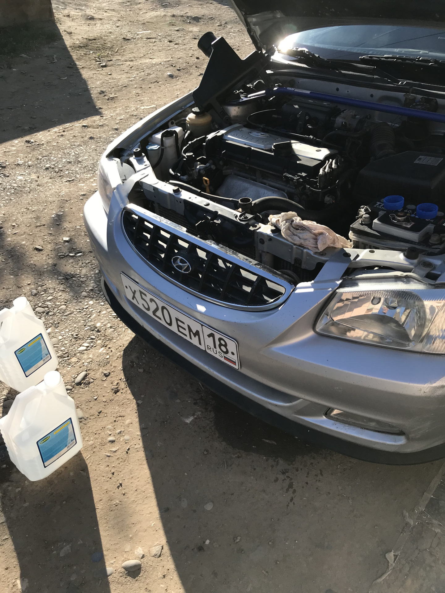 «Ежегодная»промывка системы охлаждения — Hyundai Accent (2G), 1,5 л ...