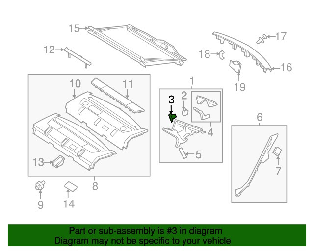 A0109887778 Quarter Panel Trim Panel Clip (Center Upper Upper, Front ...