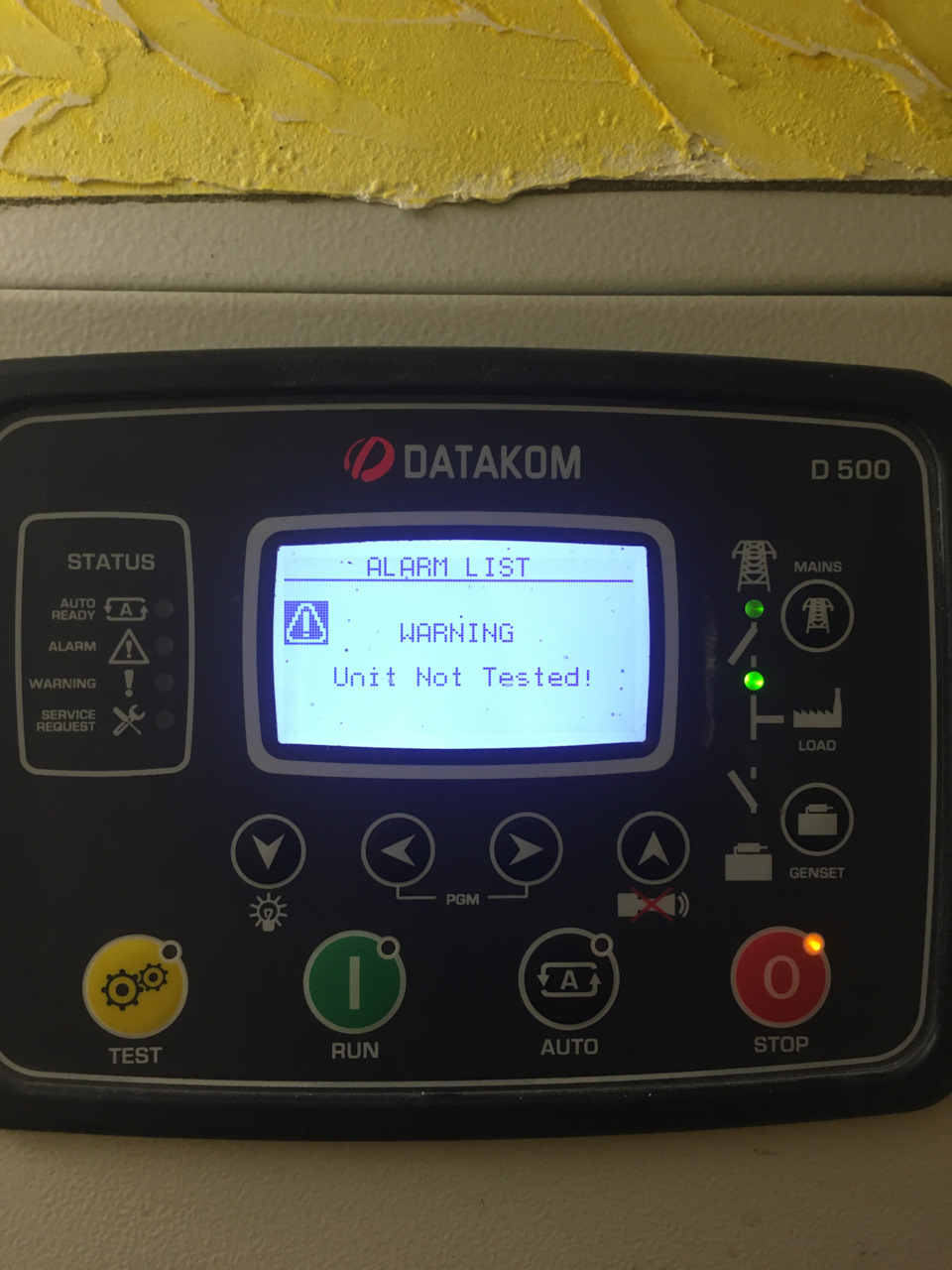 АВР генератора. Ошибка "Unit Not Tested!" контроллера DATAKOM D500 ...