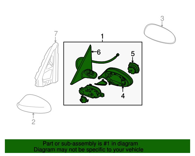 51167176175 Наружное зеркало с обогревом с памятью Л BMW | Запчасти на ...