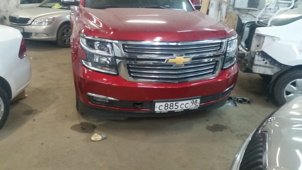 👪 Покраска бампера 2018 год — Chevrolet Tahoe (GMT K2UXX), 6,2 л, 2016 ...