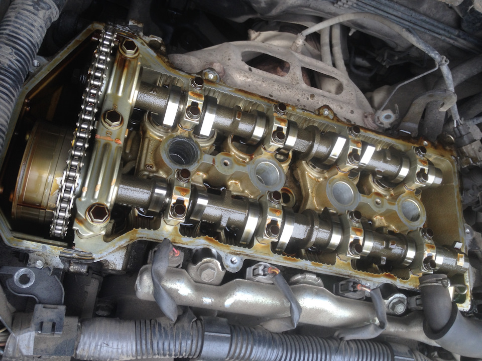 прокладка крышки ГРМ тю-тю — Toyota Avensis II, 1,8 л, 2008 года ...