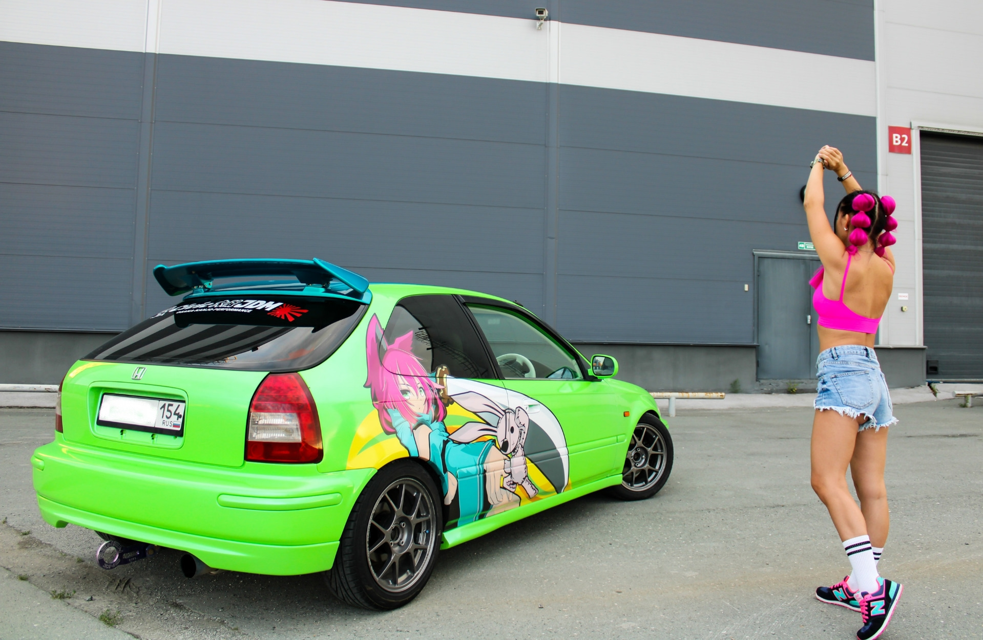 Pink versus Green — Honda Civic Hatchback (6G), 1,5 л, 1997 года ...