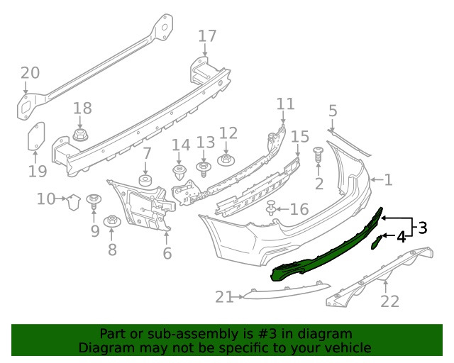 51128073379 Накладка заднего бампера загрунтованная BMW | Запчасти на ...