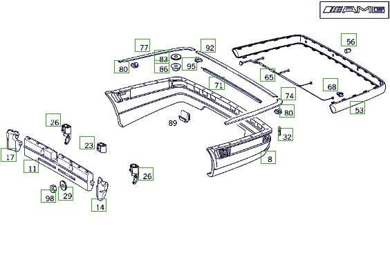 AMG. Оригинал. Часть 5. Задний бампер — Mercedes-Benz E-Class (W210), 2 ...