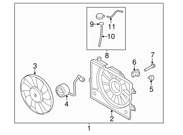 253501W050 СУППОРТ ВЕНТИЛЯТОРА СИСТЕМЫ ОХЛАЖДЕНИЯ ДВИГАТЕЛЯ KIA HYUNDAI ...