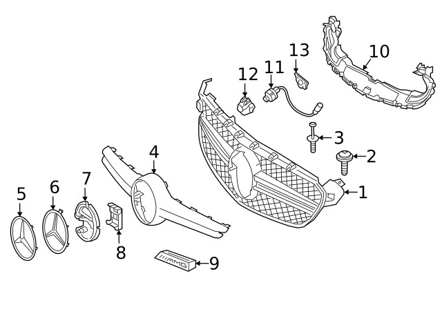 A2058881500 РЕШЕТКА РАДИАТОРА (PROTECTIVE GRILLE) Mercedes | Запчасти ...