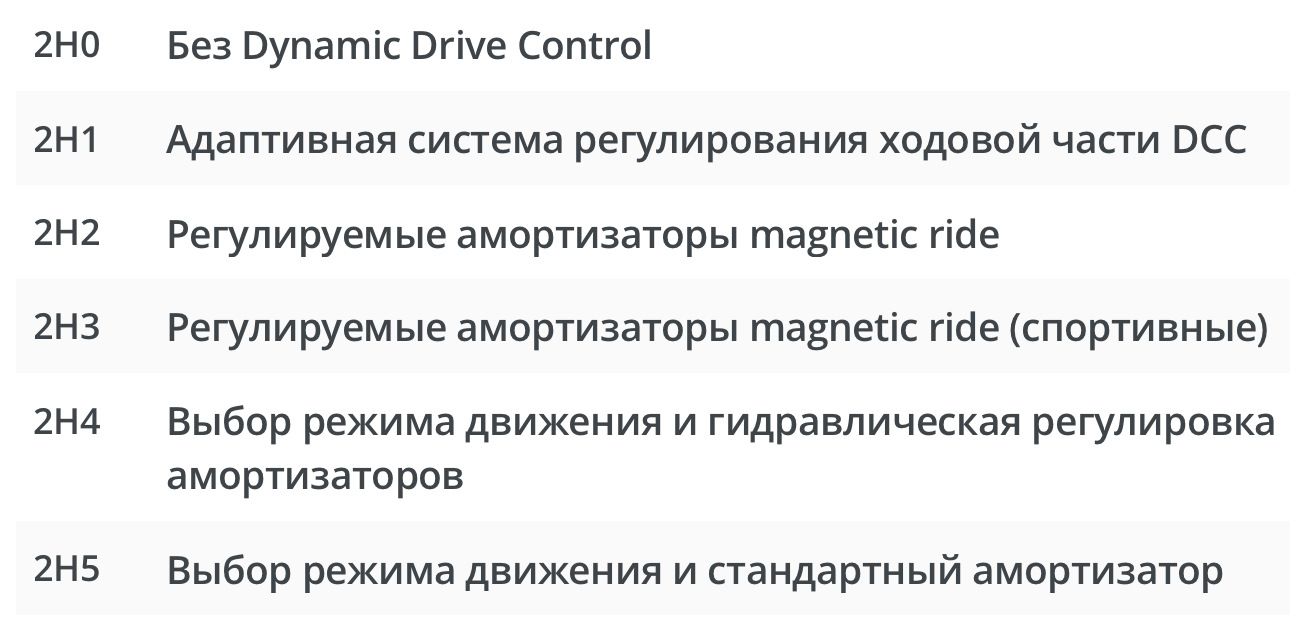 2H1 — Адаптивная система регулирования ходовой части DCC — Audi A5 (1G ...