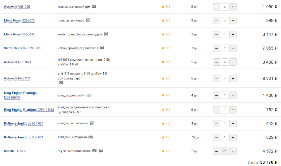 MB5269AM Коренные вкладыши KING | Запчасти на DRIVE2