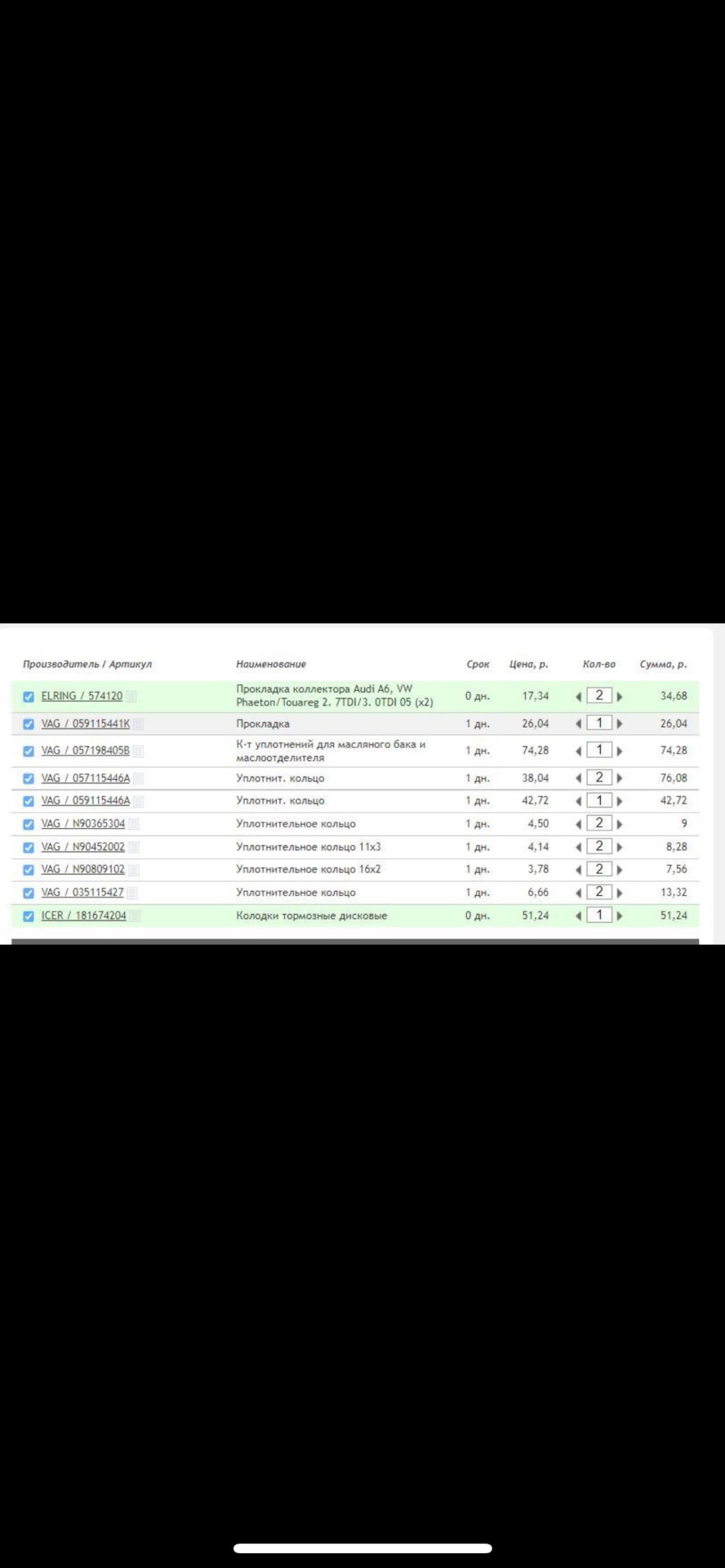 Подготовка в большому ТО — Audi A6 (C6), 3 л, 2006 года | запчасти | DRIVE2