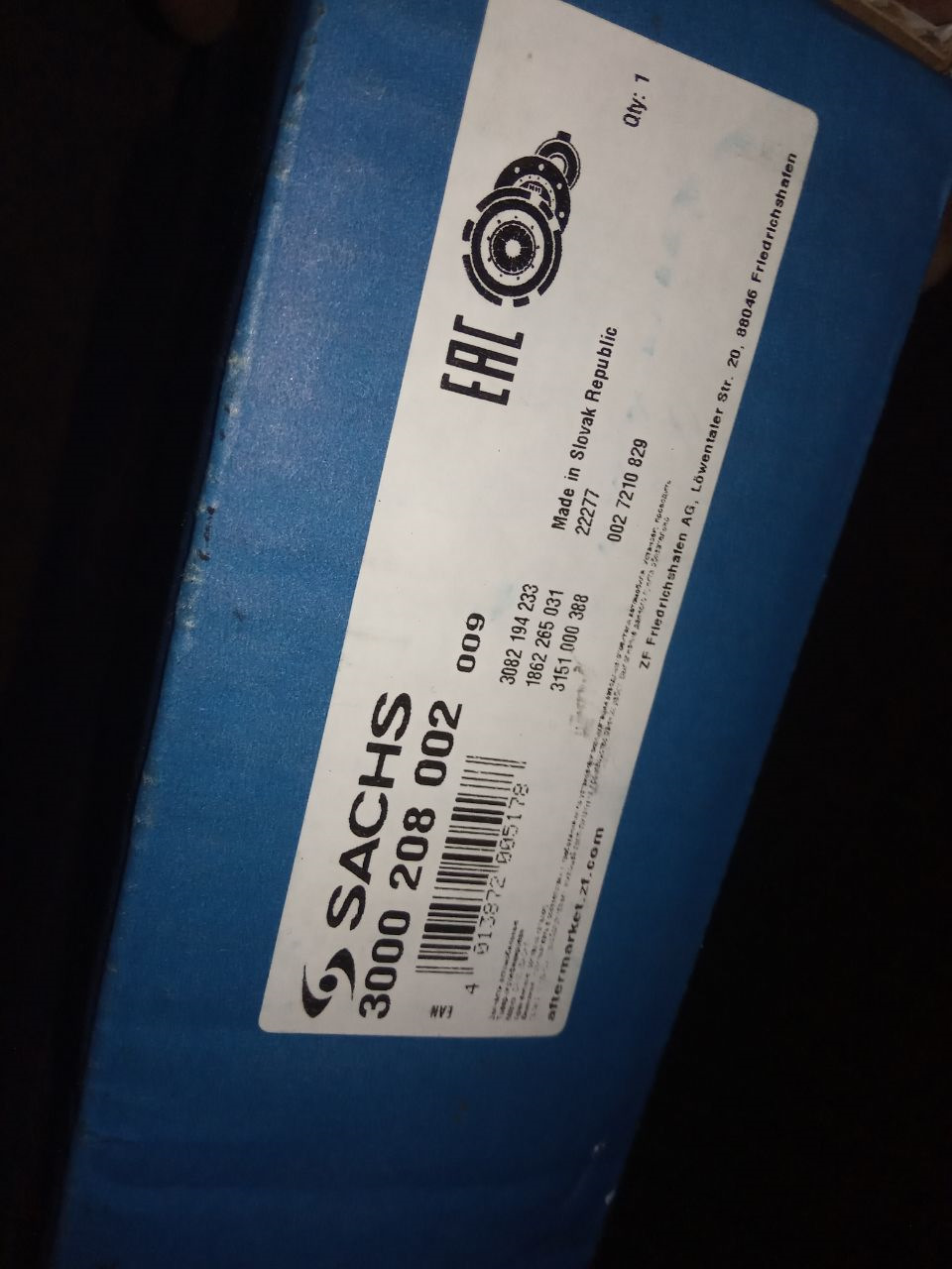 3151000388 Выжимной подшипник SACHS | Запчасти на DRIVE2