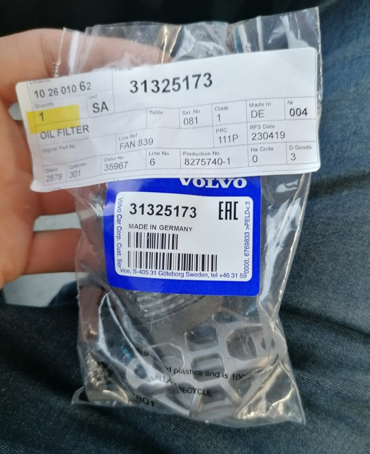 31325173 Фильтр муфты в халдекс 4 Volvo | Запчасти на DRIVE2