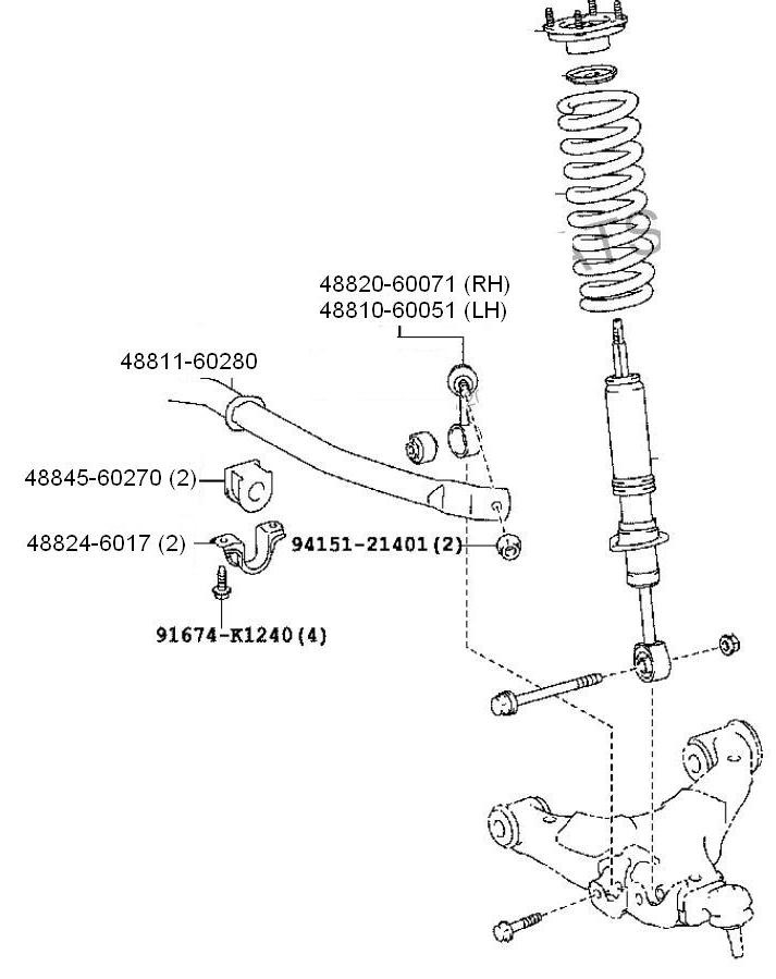 4881160280 Стабилизатор поперечной устойчивости TOYOTA LEXUS | Запчасти ...
