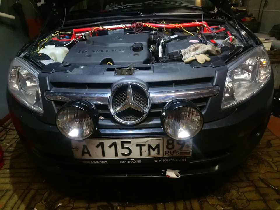 Дополнительные фары дальнего света — Lada Гранта (1G), 1,6 л, 2013 года ...