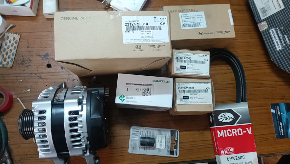 Замена шкива и не только — KIA Sorento (2G), 2,2 л, 2010 года ...