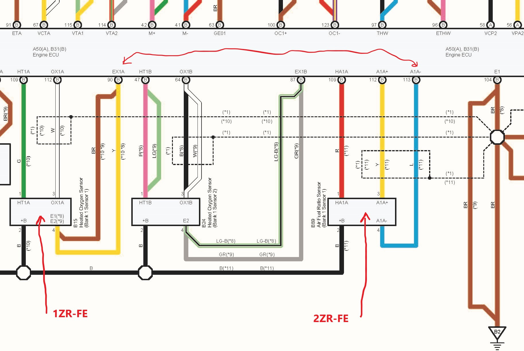 Замена верхней лямбды на ШДК для ЭБУ 89661-12C50 — Toyota Corolla (140/ ...